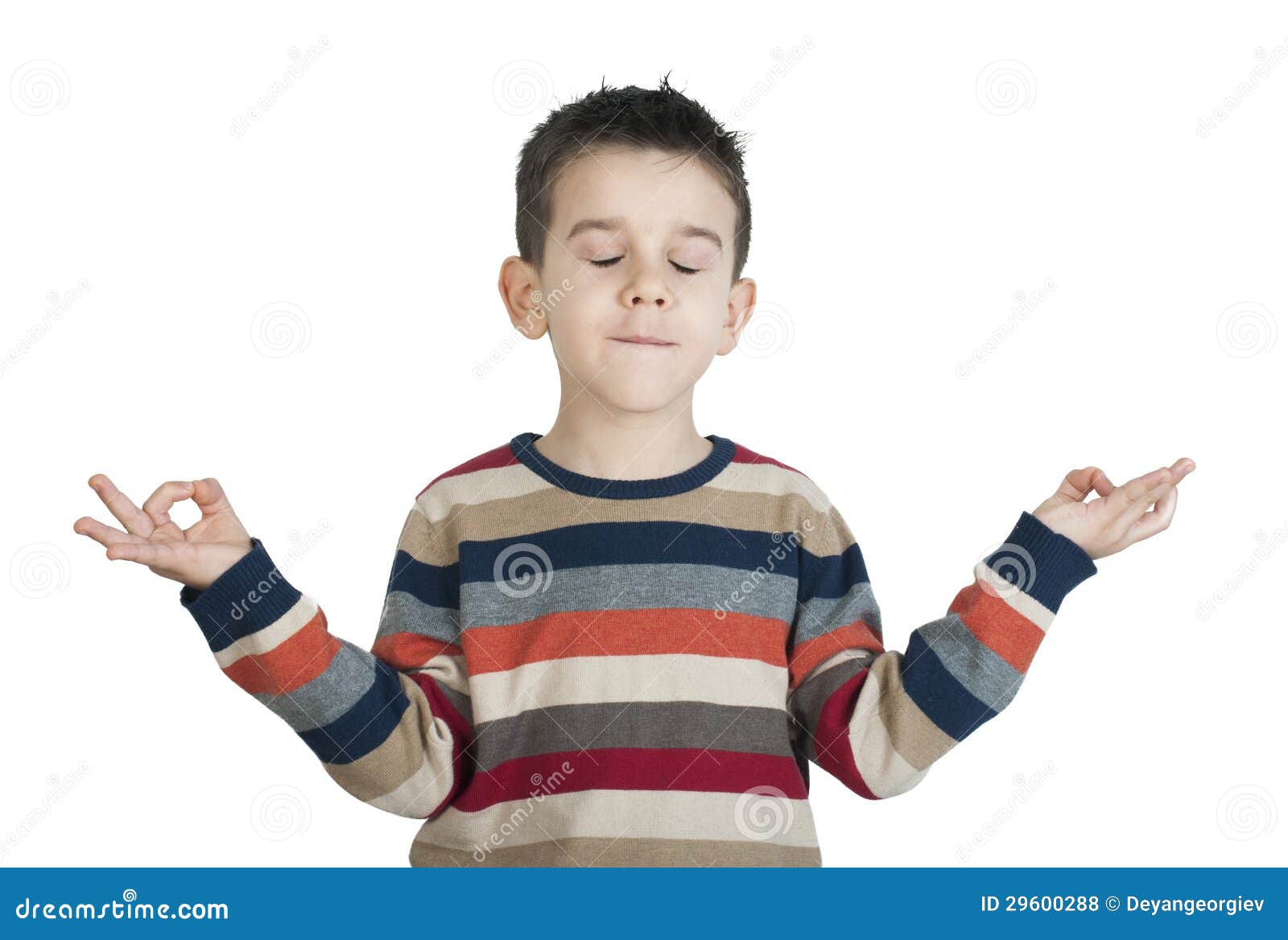 Child meditate stock photo. Image of face, preschooler - 29600288