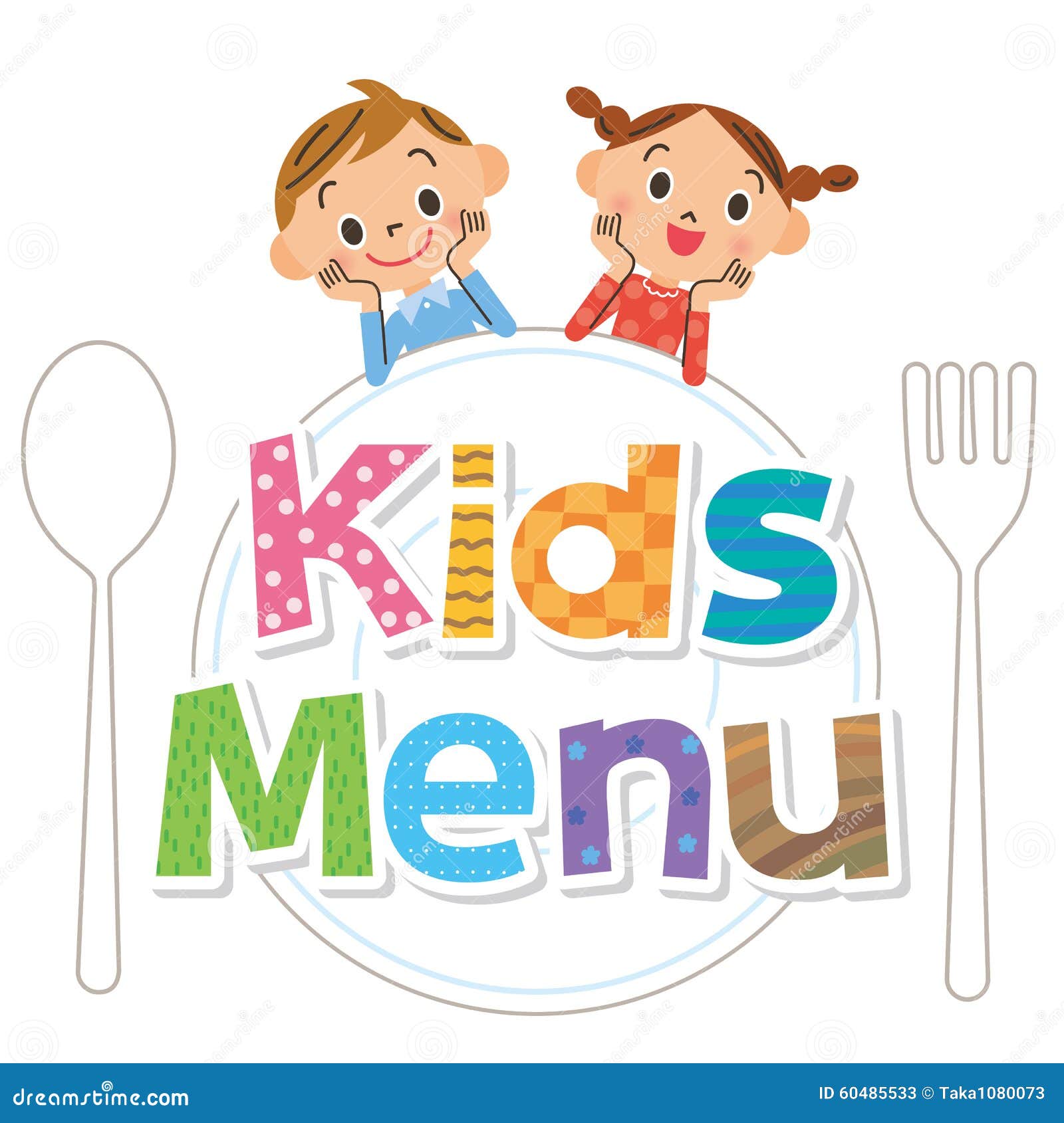 Child Menu Letter Dish Stock Vector - Image: 60485533
