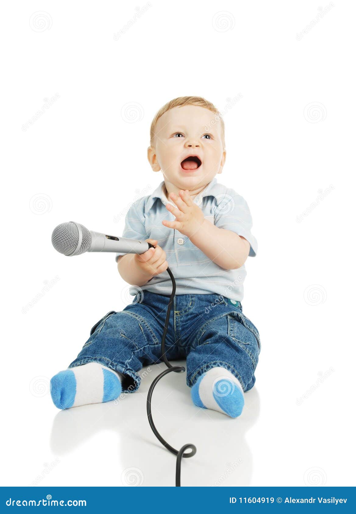 The child and a microphone stock image. Image of technology - 11604919