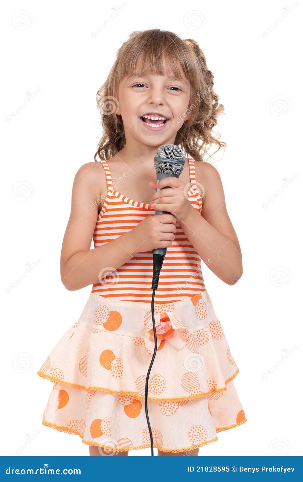 Child with microphone stock image. Image of happy, background - 21828595