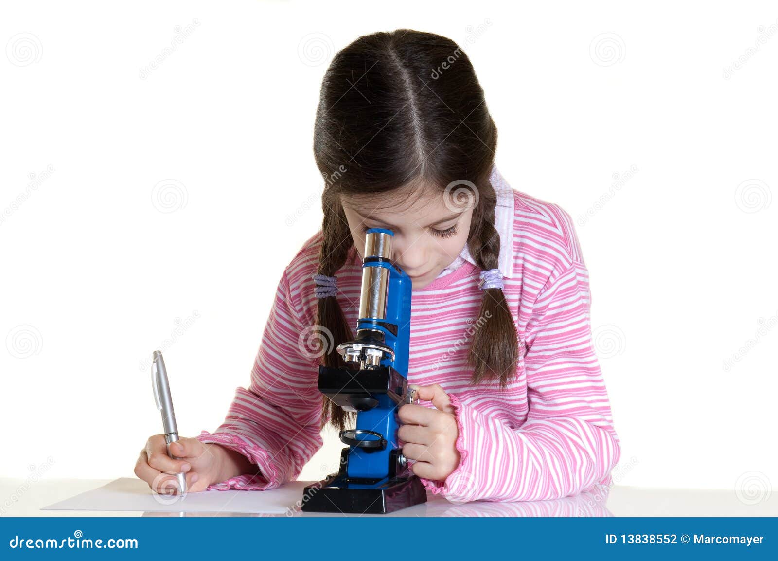 Child with microscope stock photo. Image of chemical - 13838552