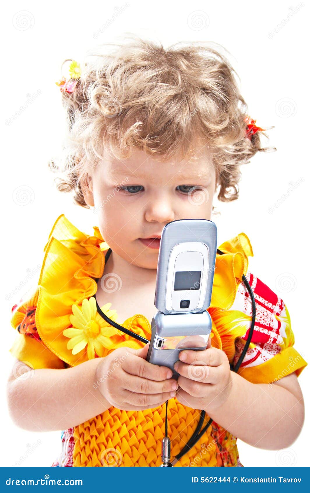 Child with Mobile Telephone Stock Photo - Image of hand, communication ...