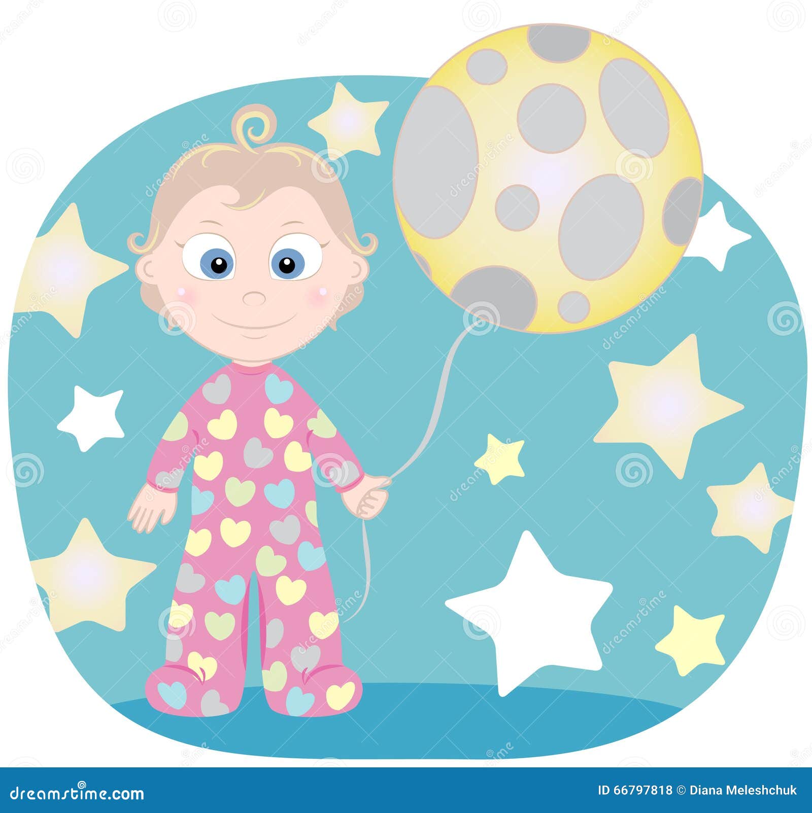 Child and Moon stock vector. Illustration of moon, human - 66797818