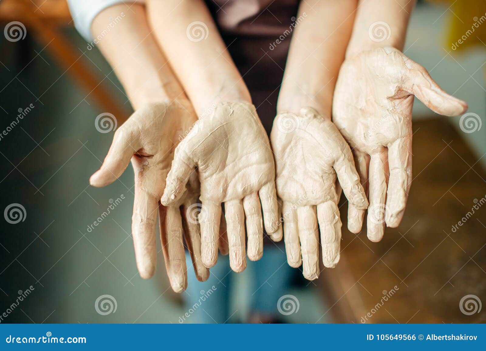 Child with Mud on the Hands. Stock Photo - Image of guiding, muddy ...