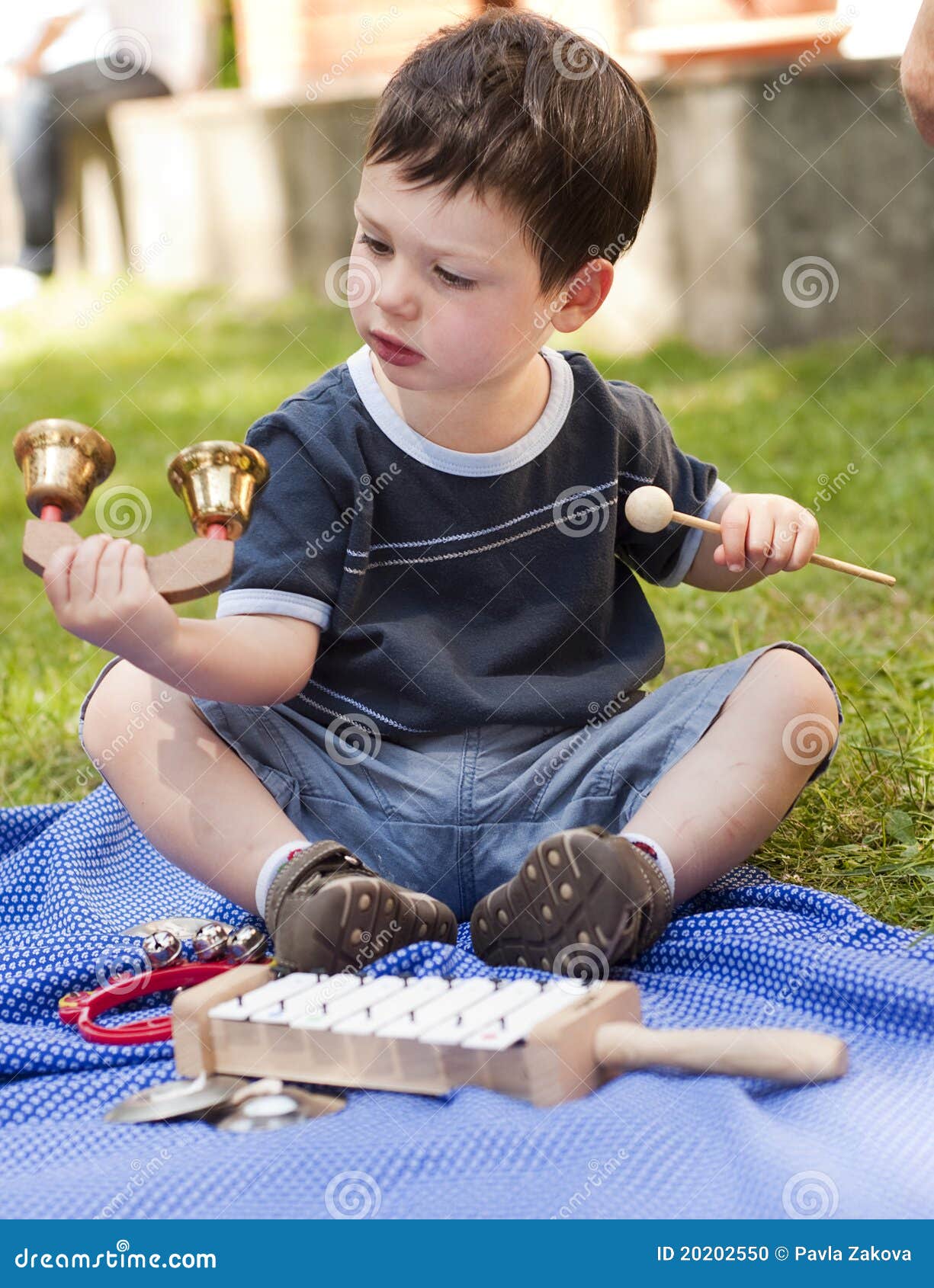 Child with Musical Instruments Stock Photo - Image of celebration, girl ...