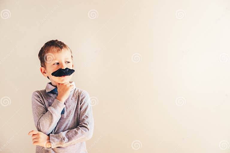 Child with Mustache Isolated on White Stock Image - Image of diet ...