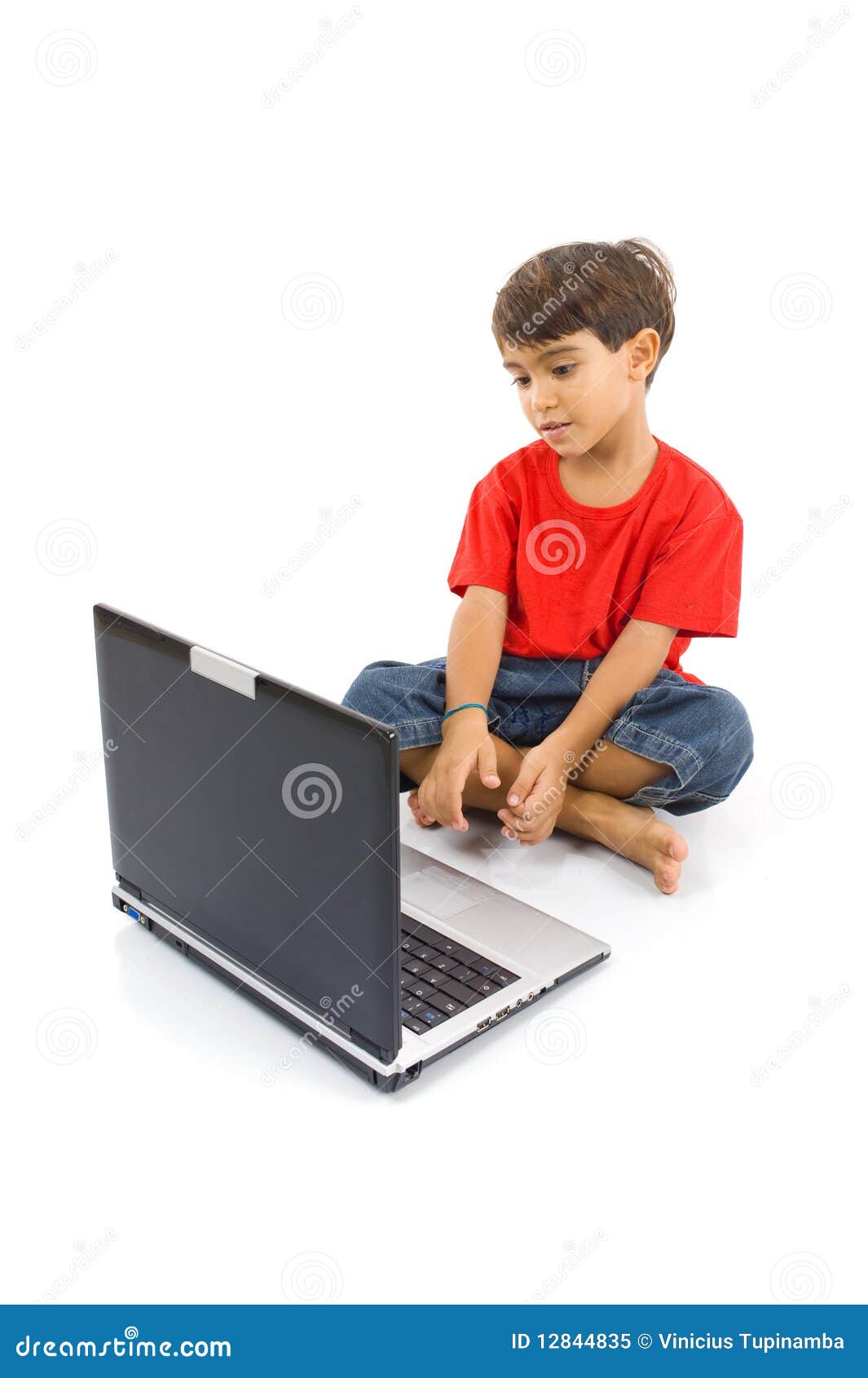 Child with Notebook stock image. Image of people, computer - 12844835