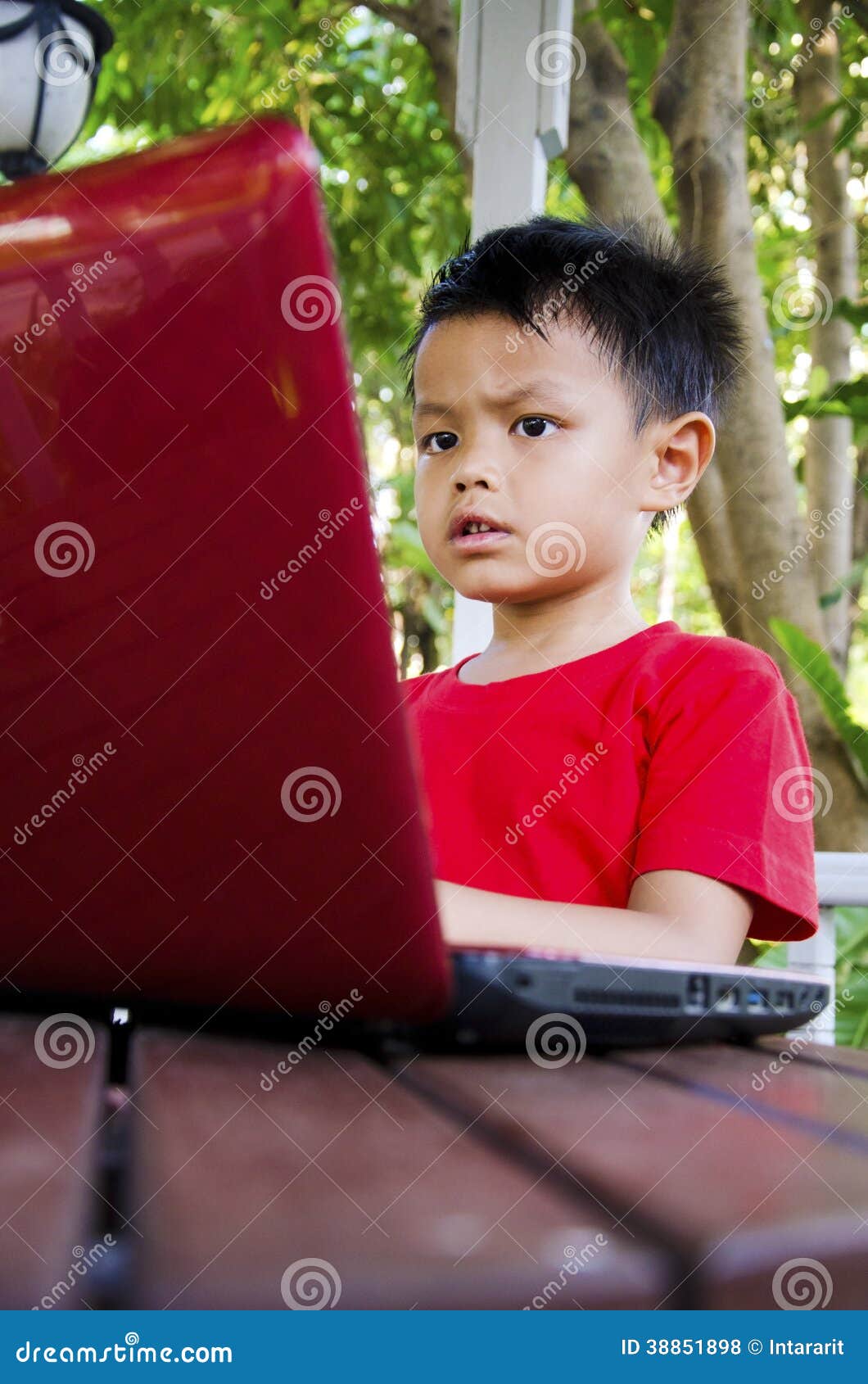 Child with Notebook Computers Stock Photo - Image of communications ...