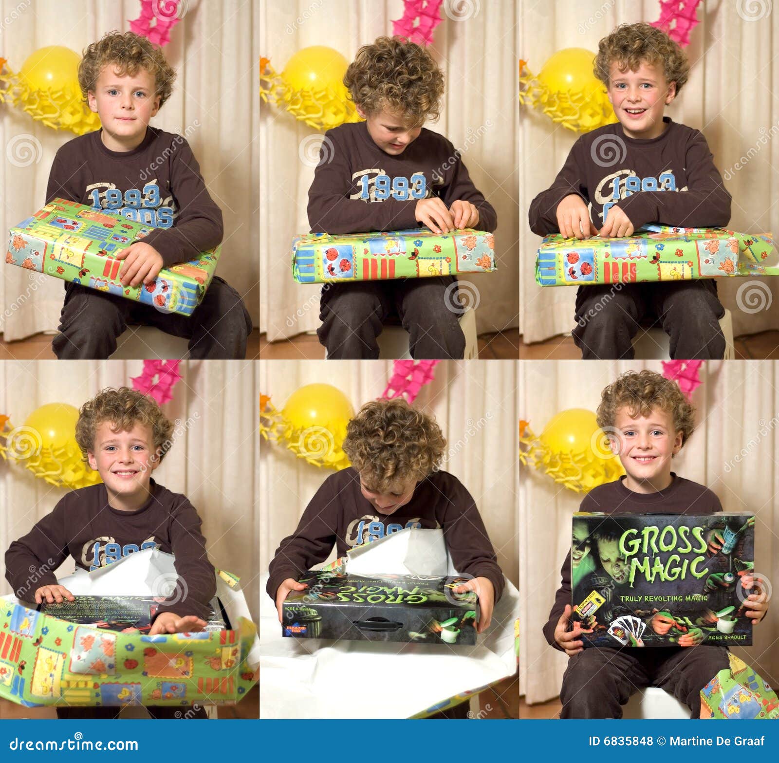 Child Opening Present stock photo. Image of laughing, birthday - 6835848