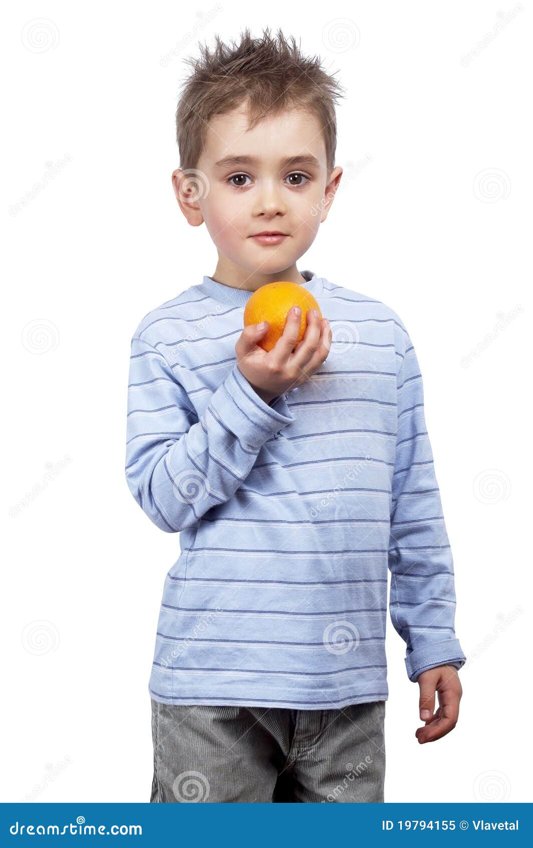 Child with an Orange in His Hand Stock Image - Image of isolated ...