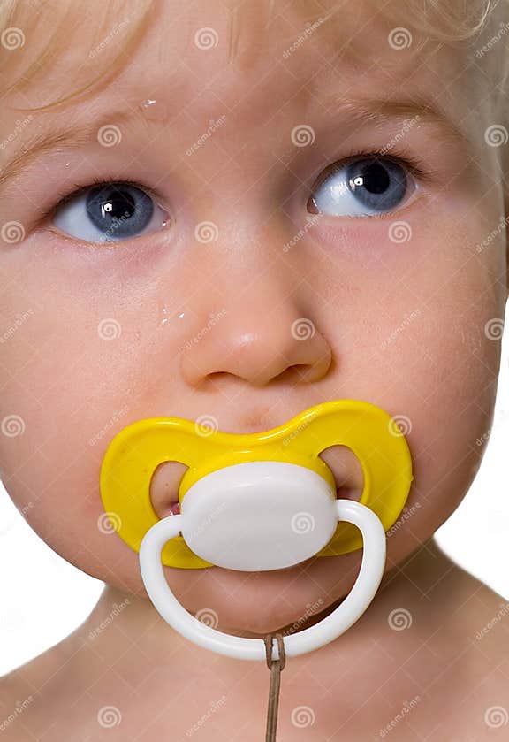 Child with Pacifier in Mouth Stock Photo - Image of child, pacifier ...