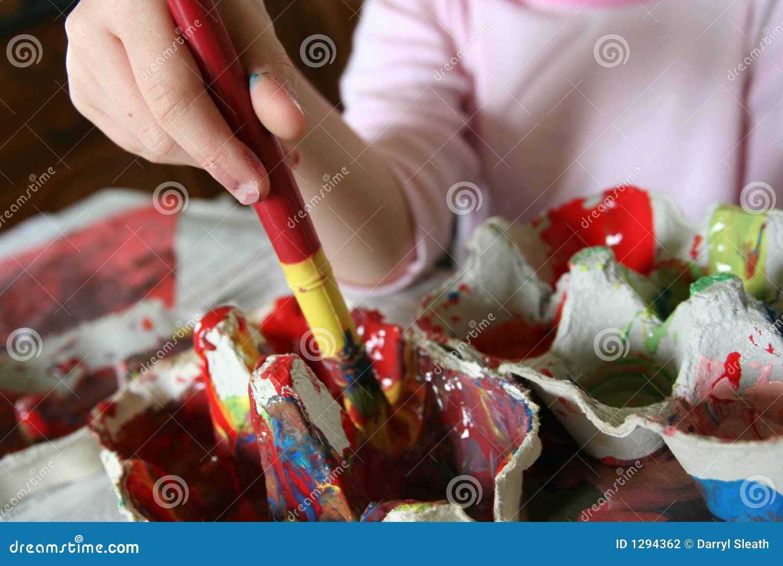 Child with paint brush stock photo. Image of water, brush - 1294362