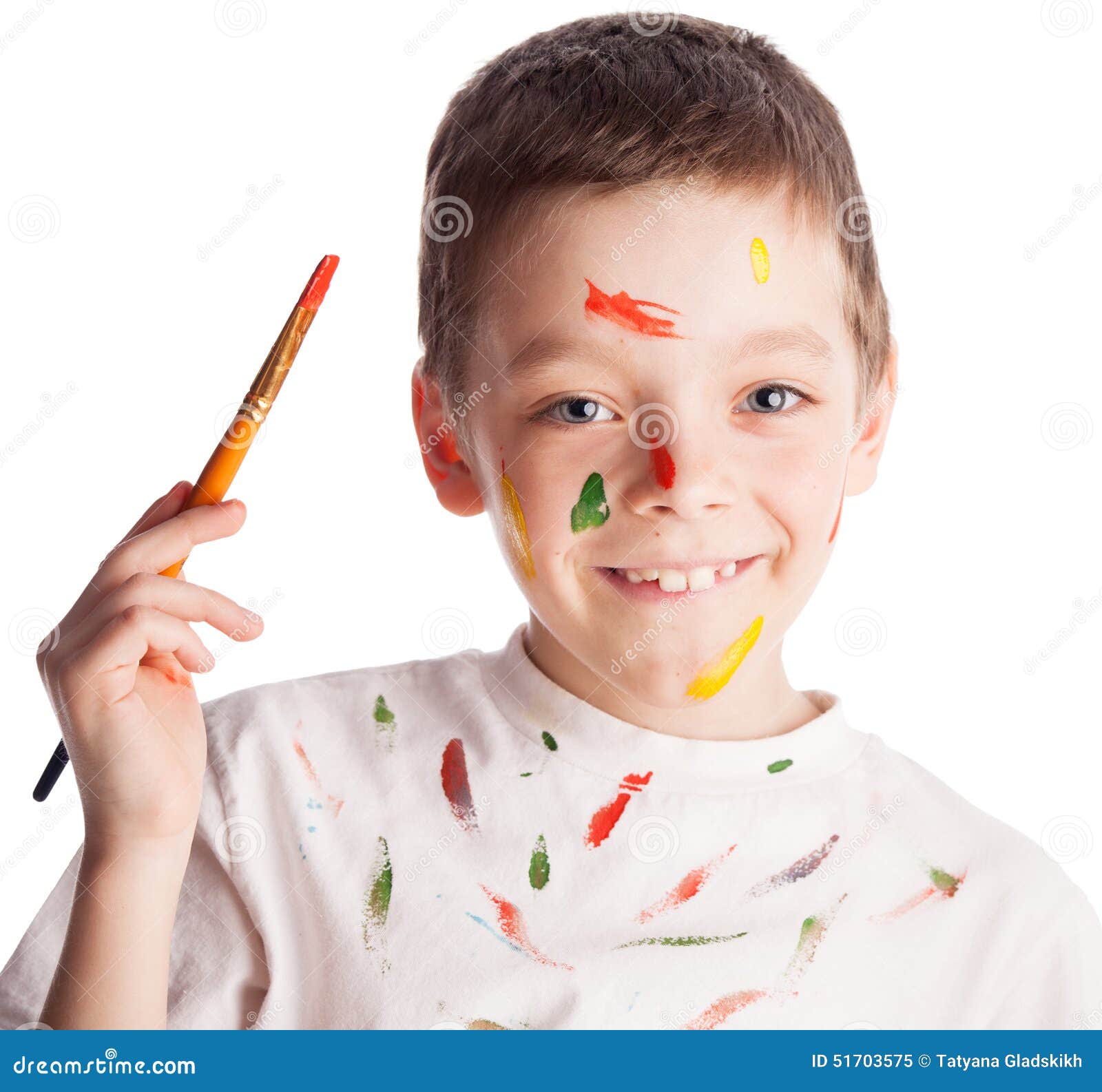 Child with paintbrush stock image. Image of people, school - 51703575