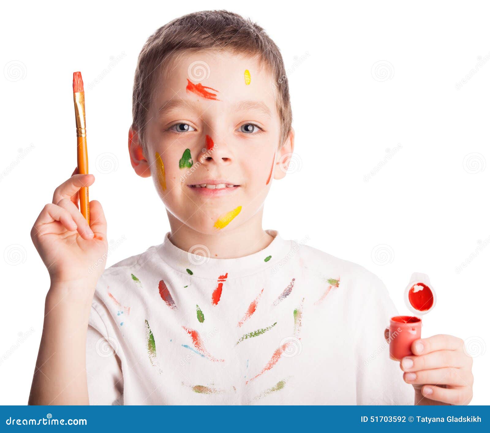 Child with paintbrush stock photo. Image of activity - 51703592