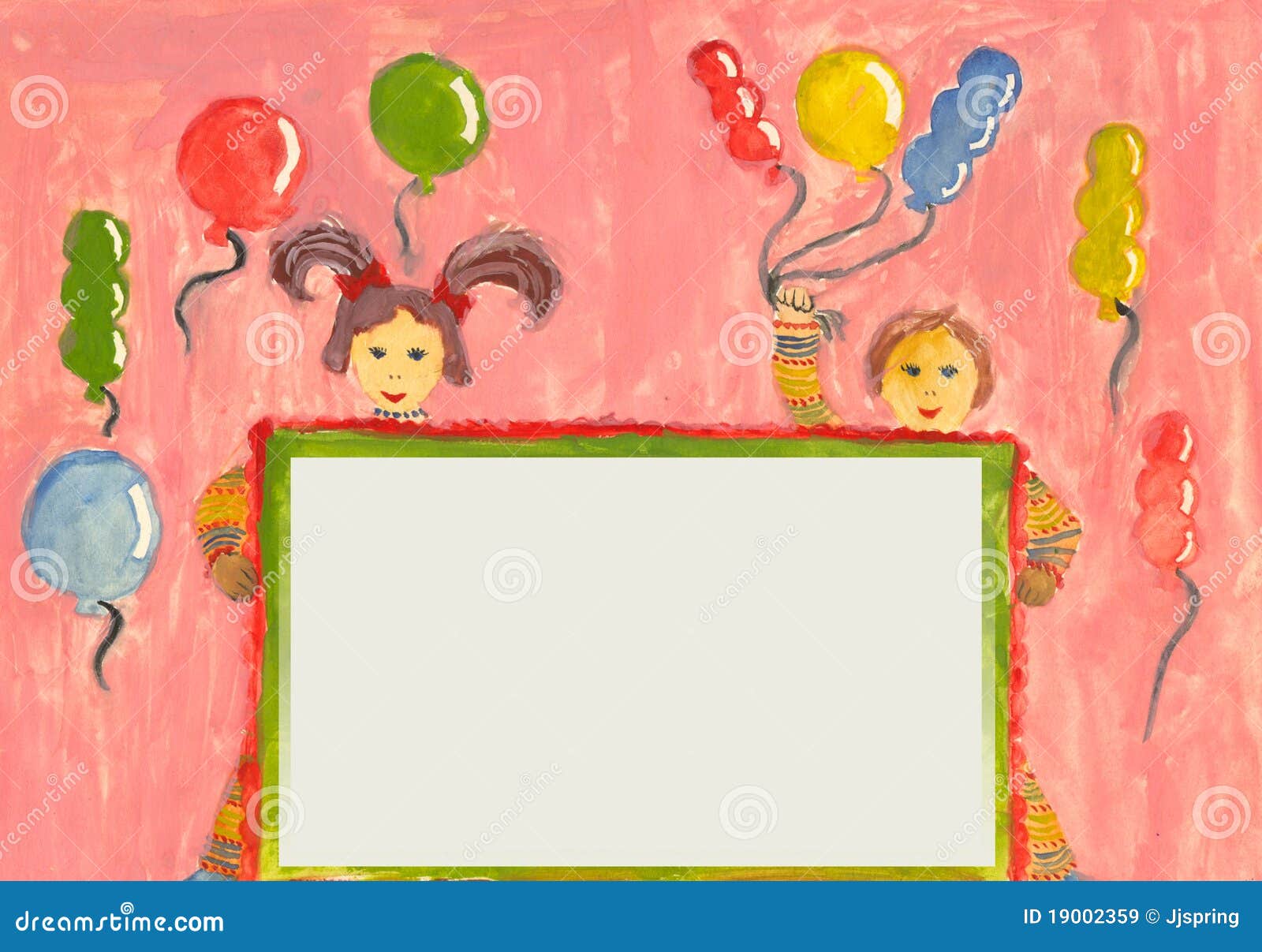 Child Painted Greeting Card Stock Illustration - Illustration of ...