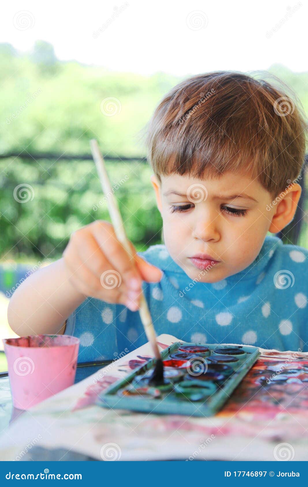 Child painting stock image. Image of brush, painter, drawing - 17746897