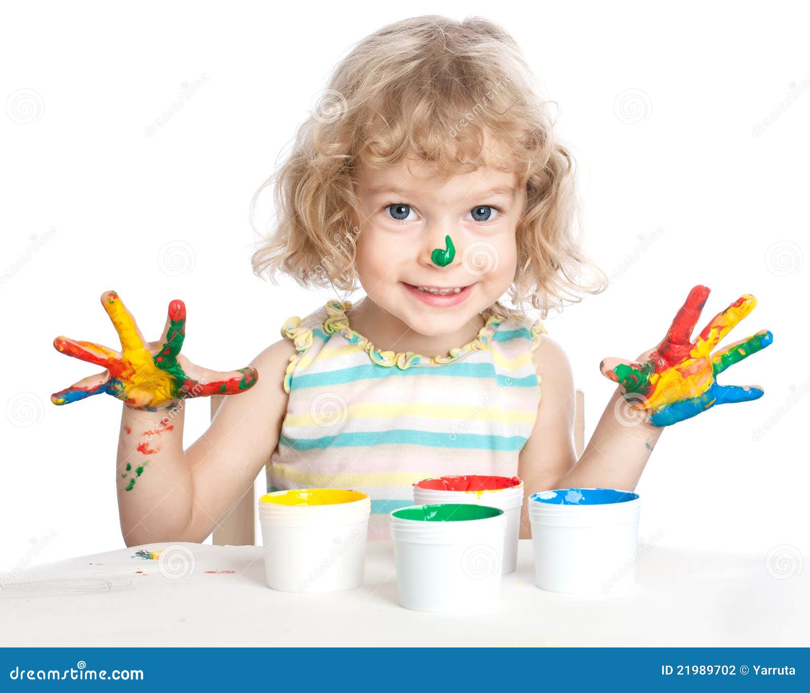 Child painting stock photo. Image of smiling, fingers - 21989702