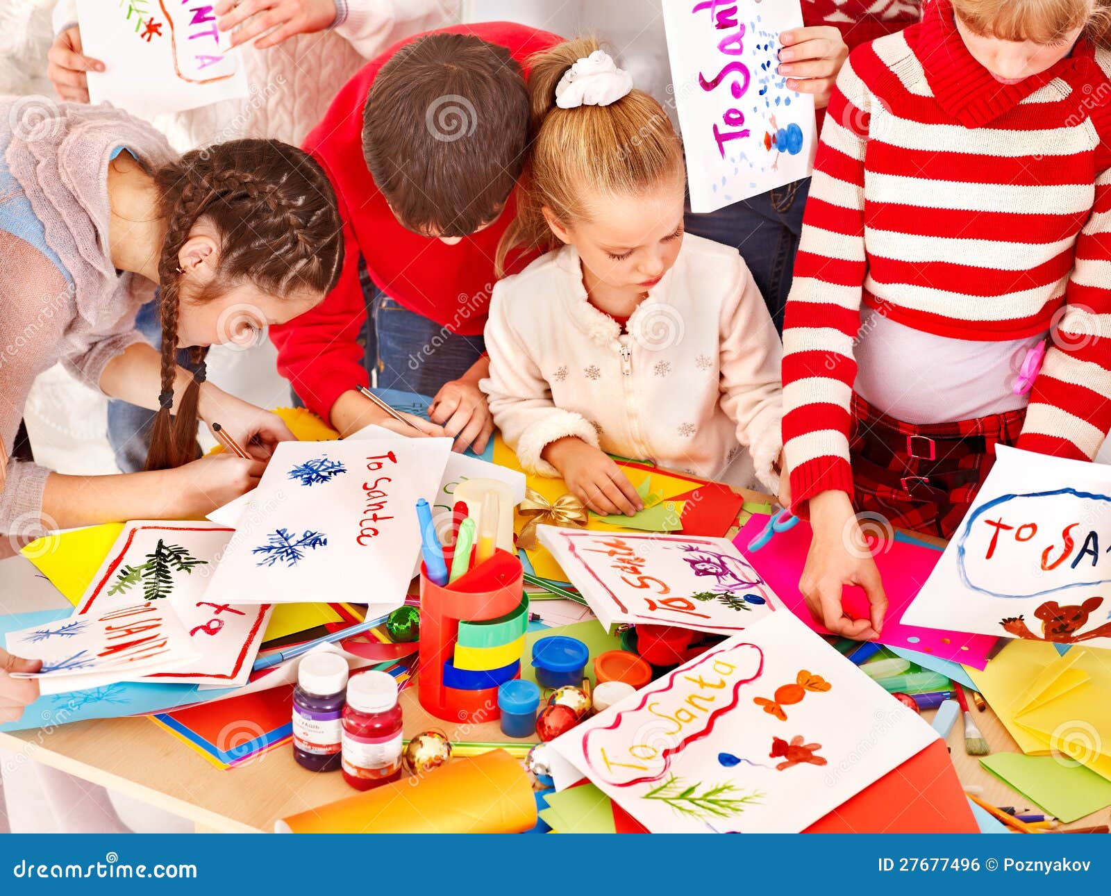 Child Painting at Art School. Stock Photo - Image of kindergarten ...