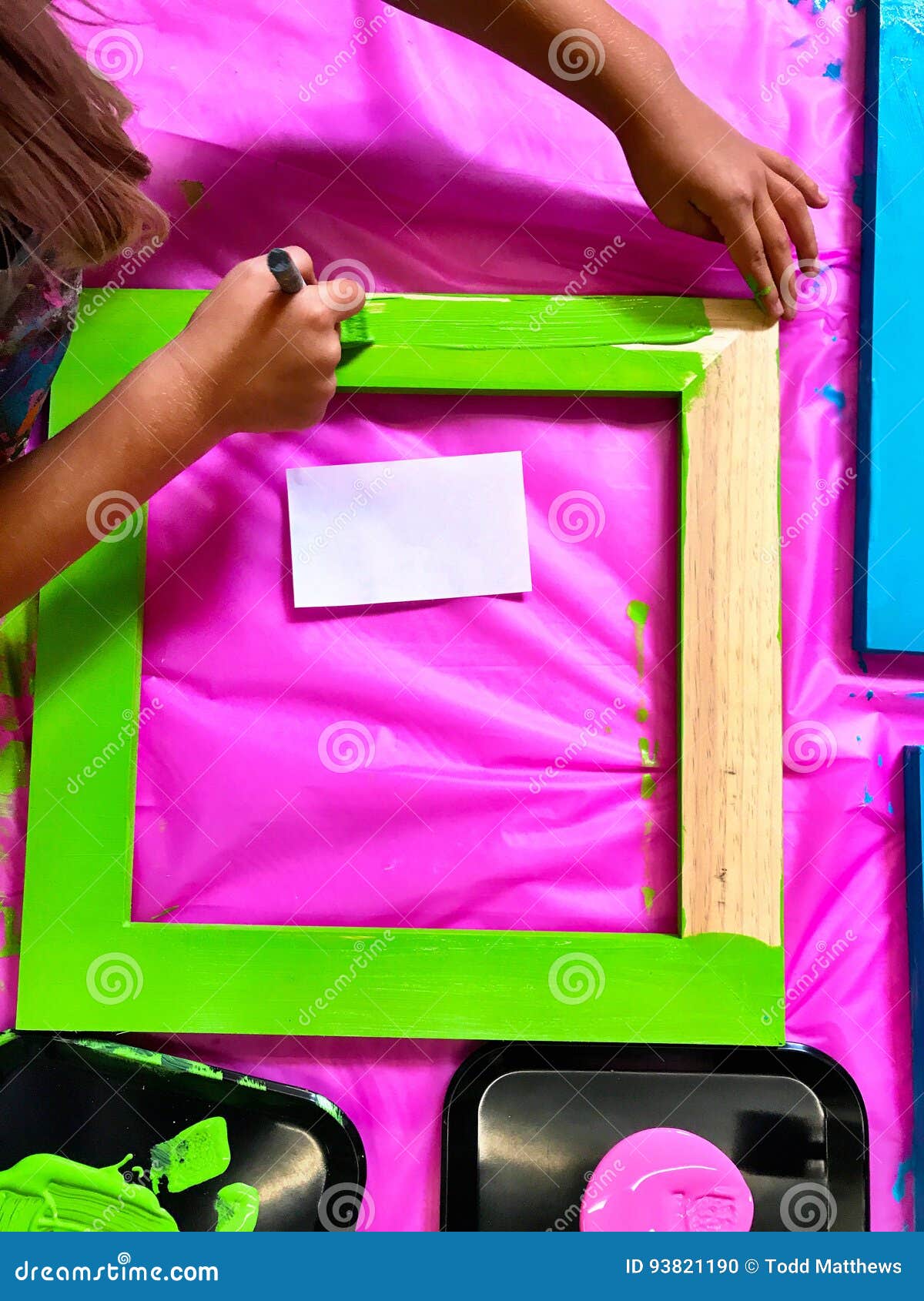 Child painting a frame stock photo. Image of child, painting - 93821190