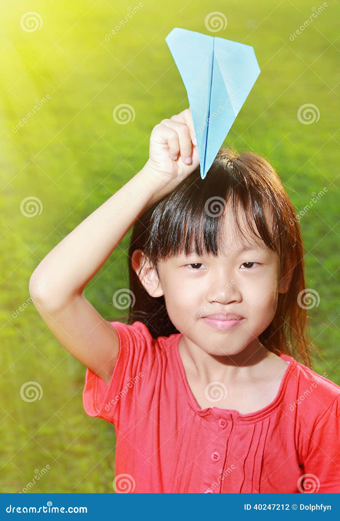 Child with paper airplane stock photo. Image of asia - 40247212