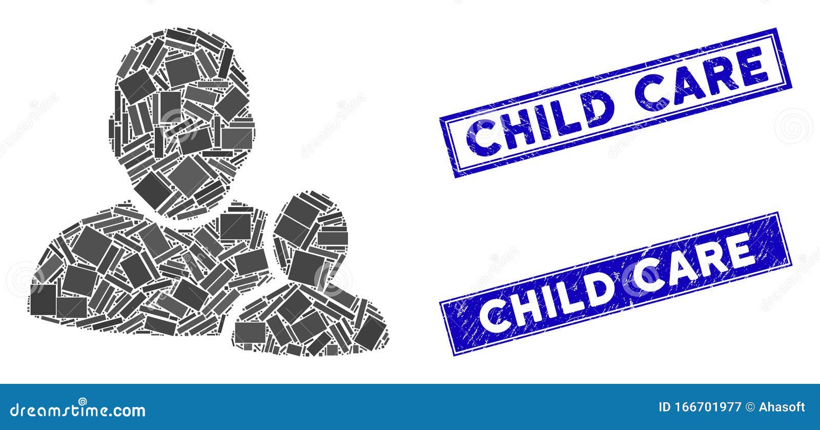 Child Parent Mosaic and Grunge Rectangle Watermarks Stock Illustration ...