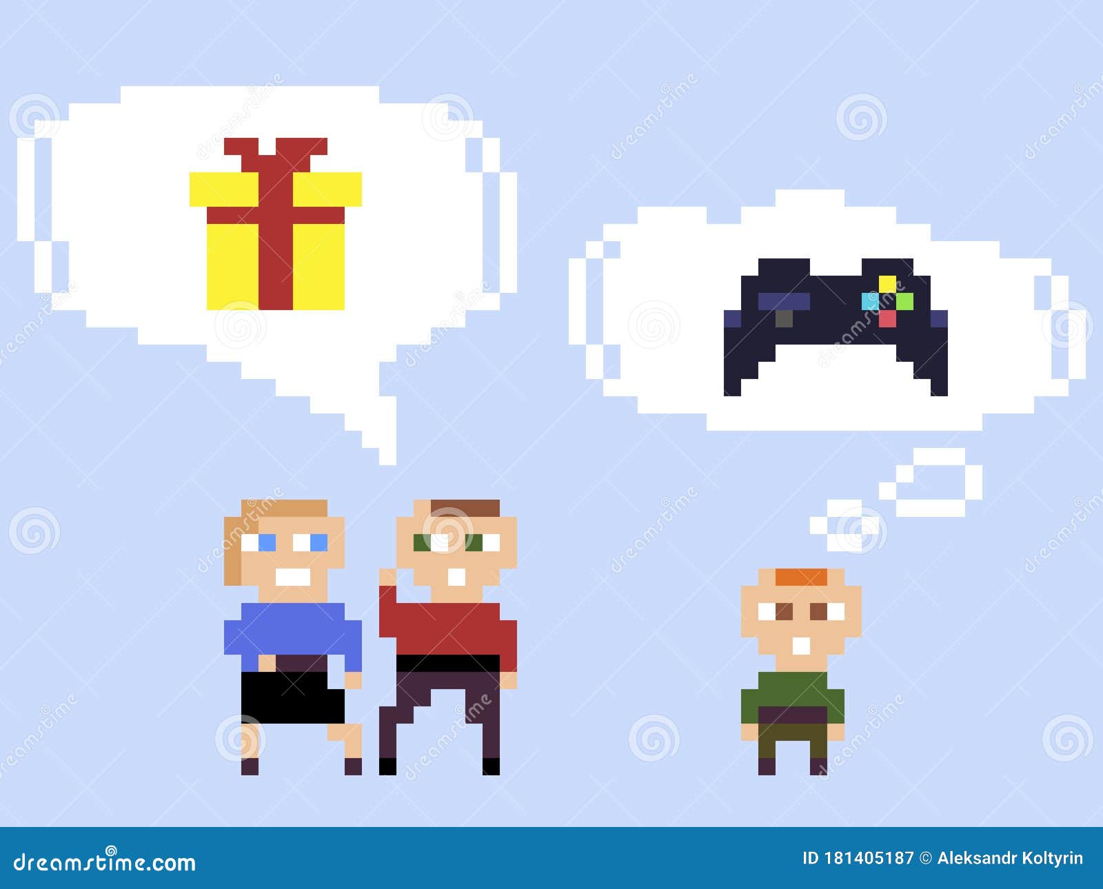 Child and Parents, the Pixel Pattern. What To Give a Child, Stock ...