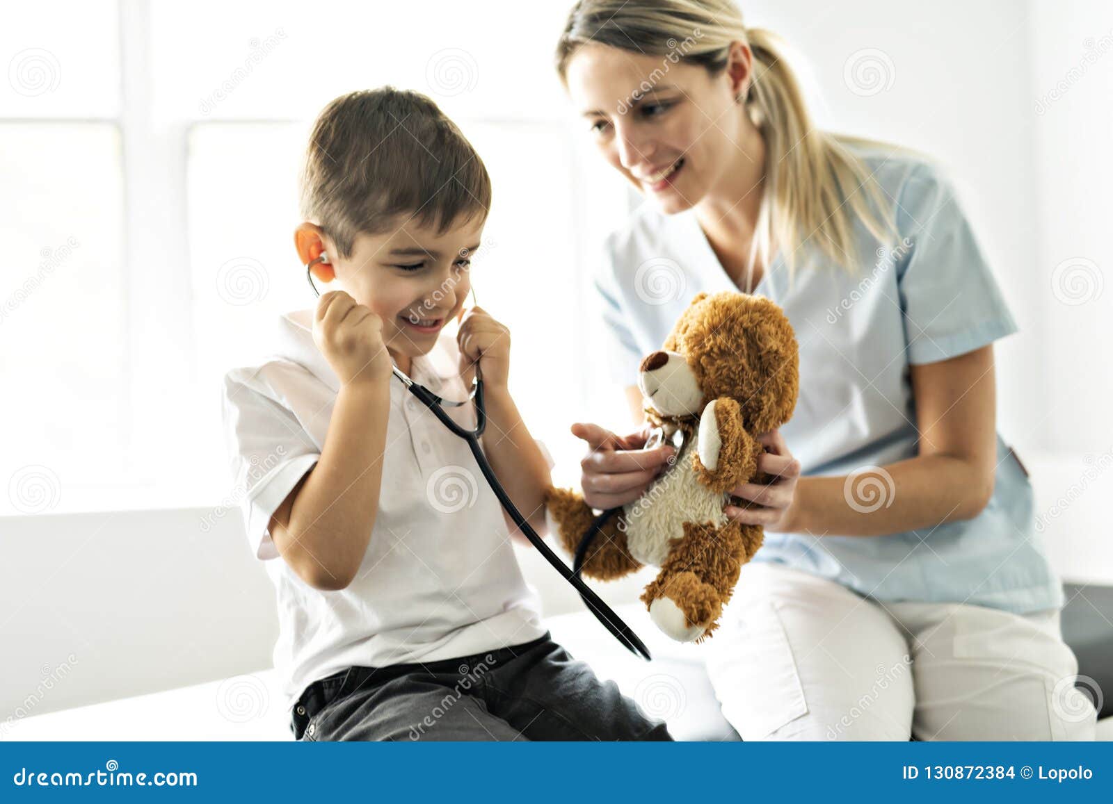 A Cute Child Patient Visiting Doctor`s Office Stock Photo - Image of ...