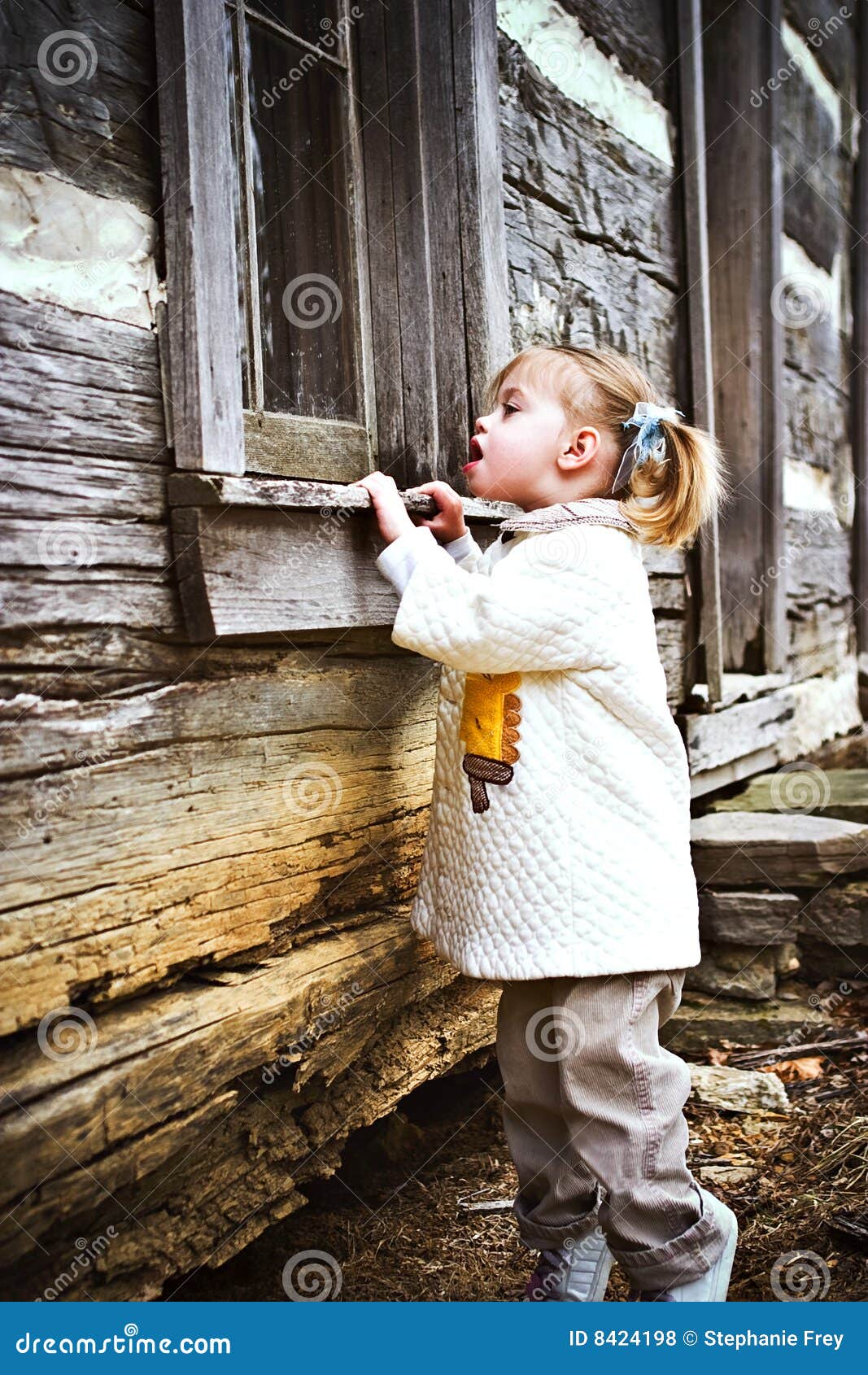 Child peeking stock photo. Image of cabin, curiousity - 8424198
