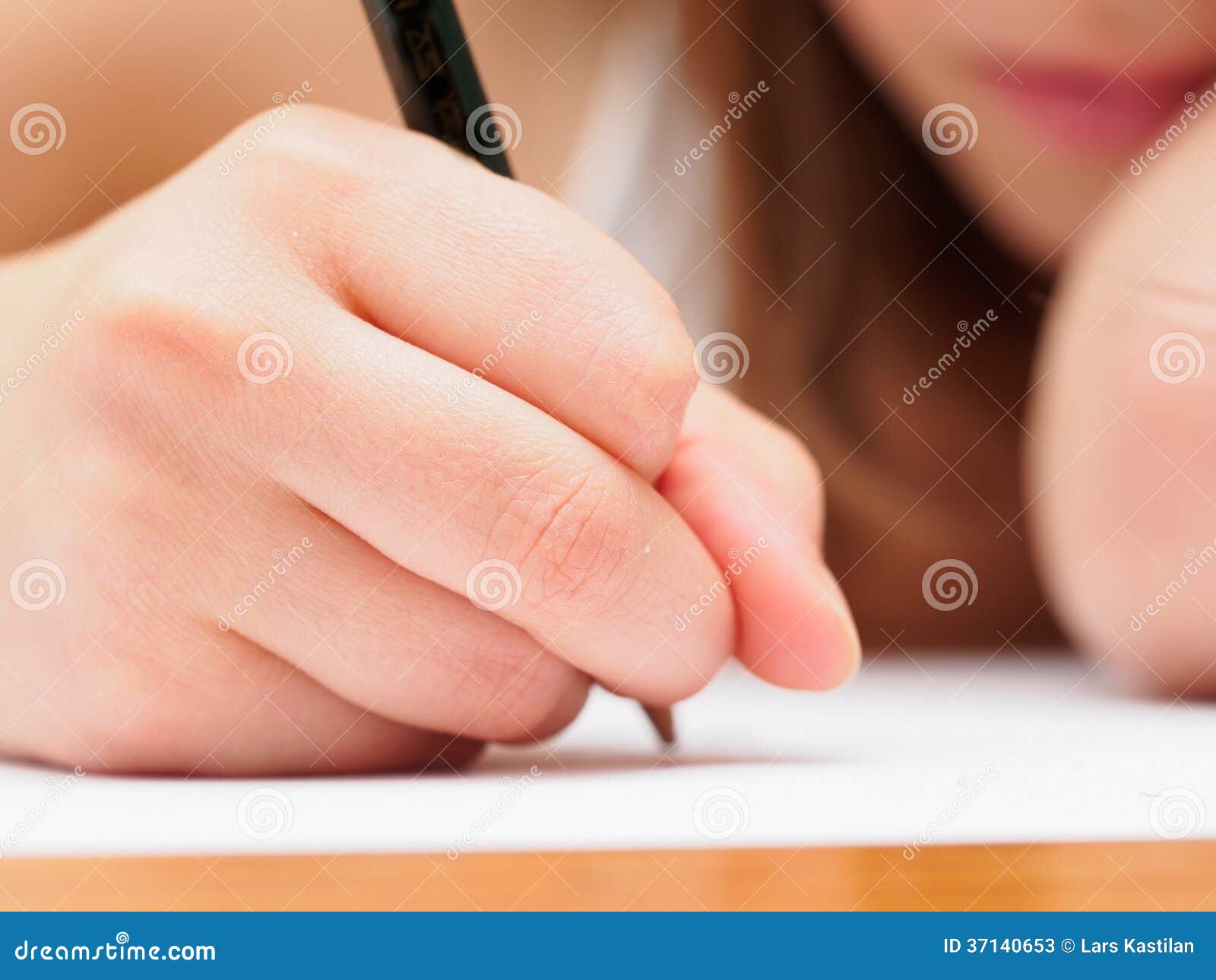 Child with a Pencil stock image. Image of hand, learning - 37140653