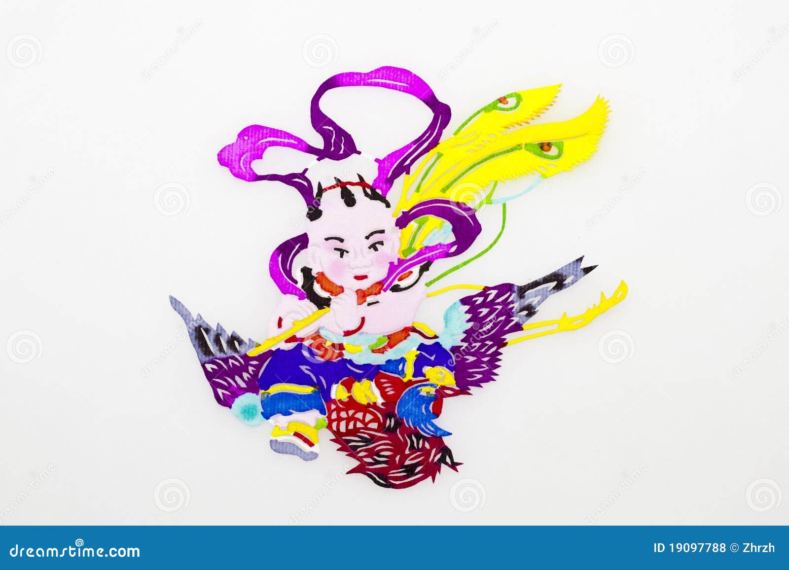 Child and Phoenix. stock photo. Image of oriental, flute - 19097788