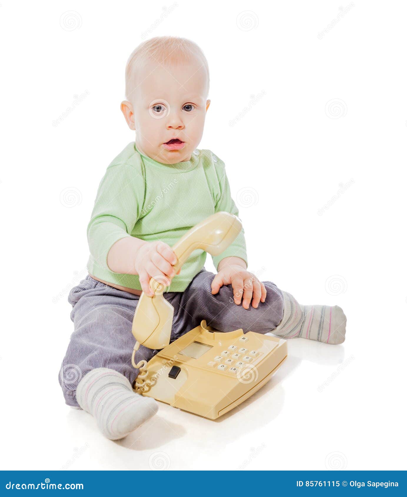 Child on phone stock image. Image of pensive, sitting - 85761115