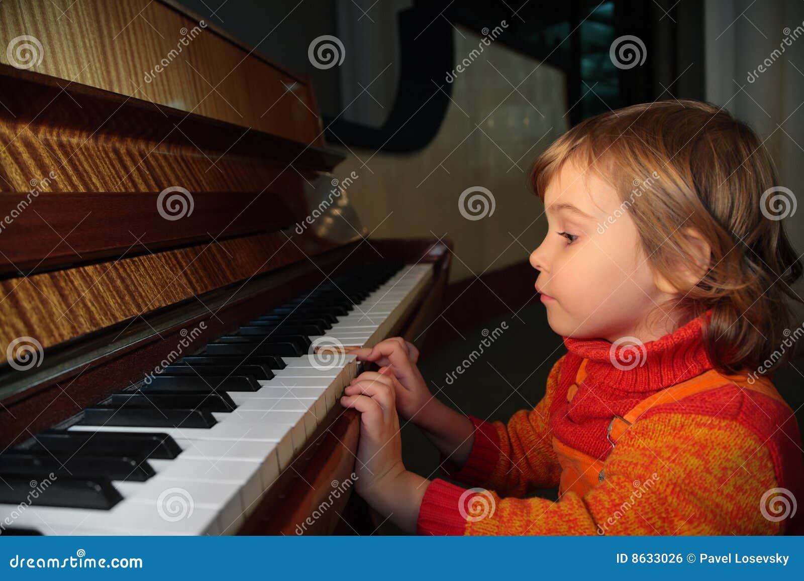 Child for piano stock photo. Image of keys, finger, black - 8633026