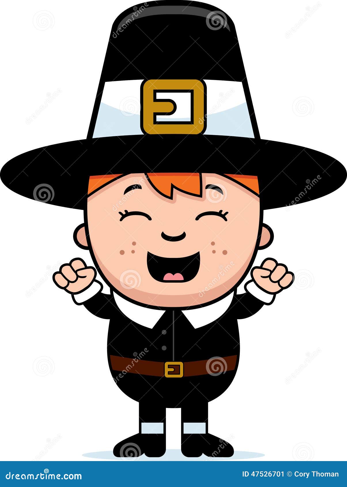 Child Pilgrim Excited stock vector. Illustration of excited - 47526701