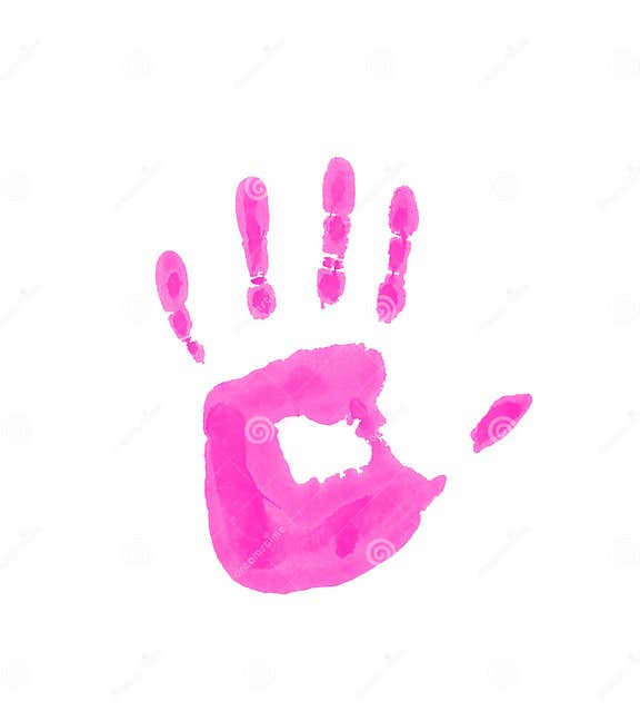 Child pink handprint stock illustration. Illustration of bright - 8271458
