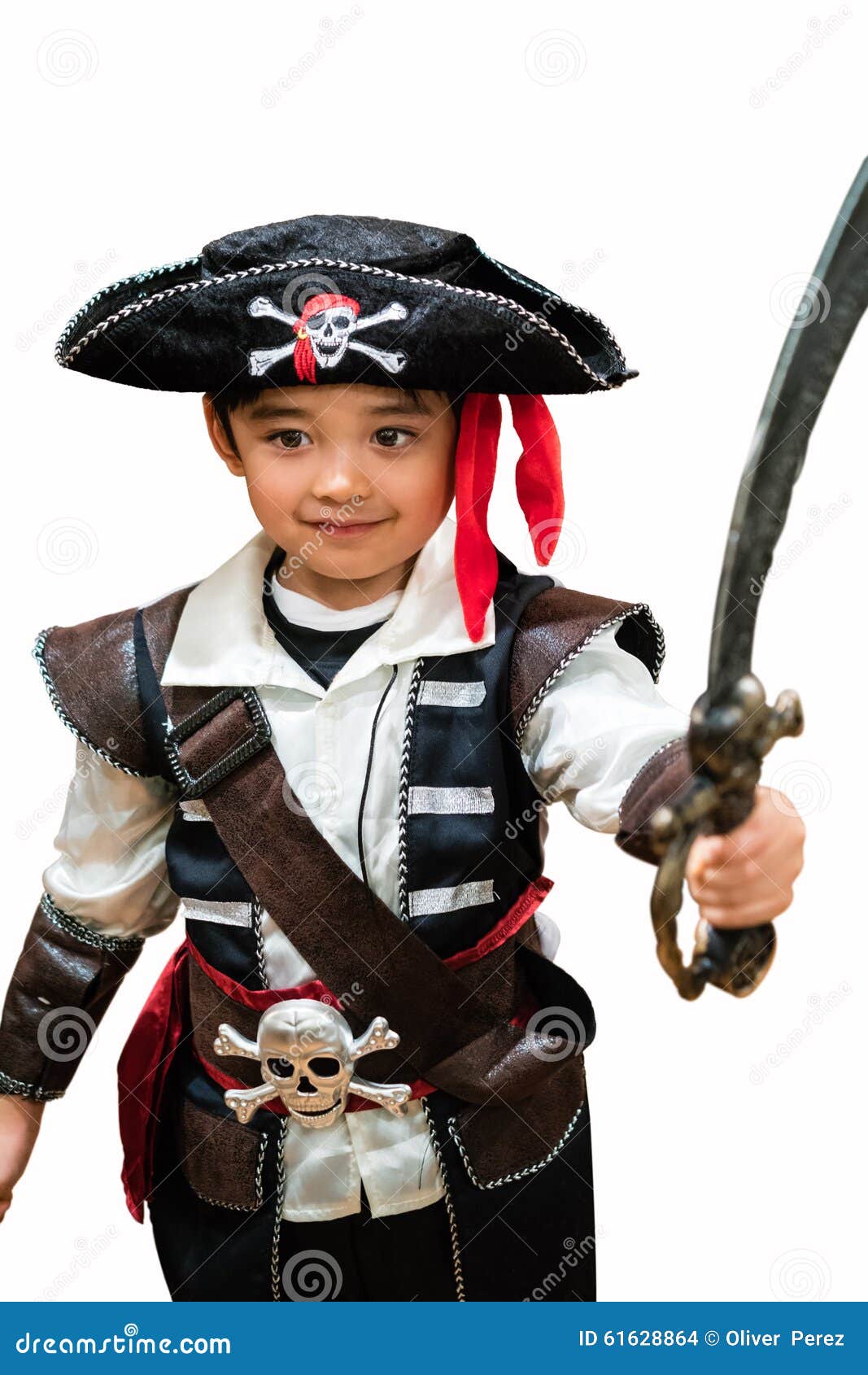 Child in a pirate costume stock photo. Image of scary - 61628864