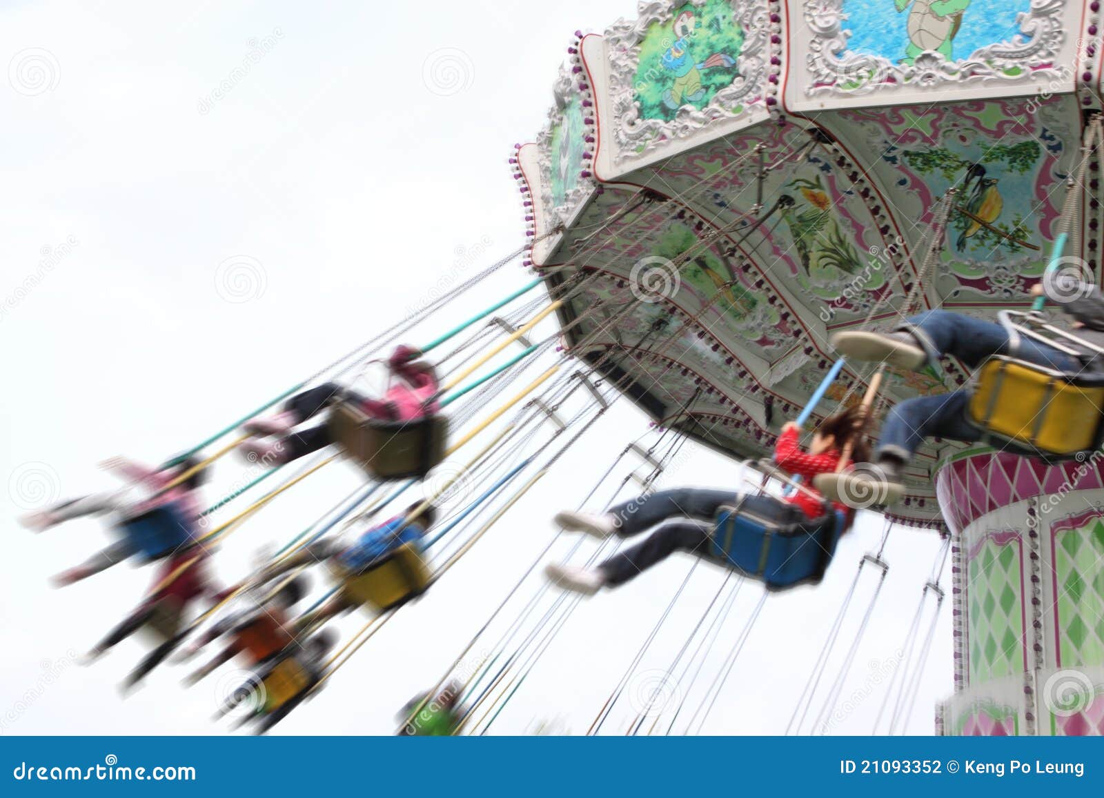 Child Plaaying Flying Swing Stock Photo - Image of boat, roundabout ...