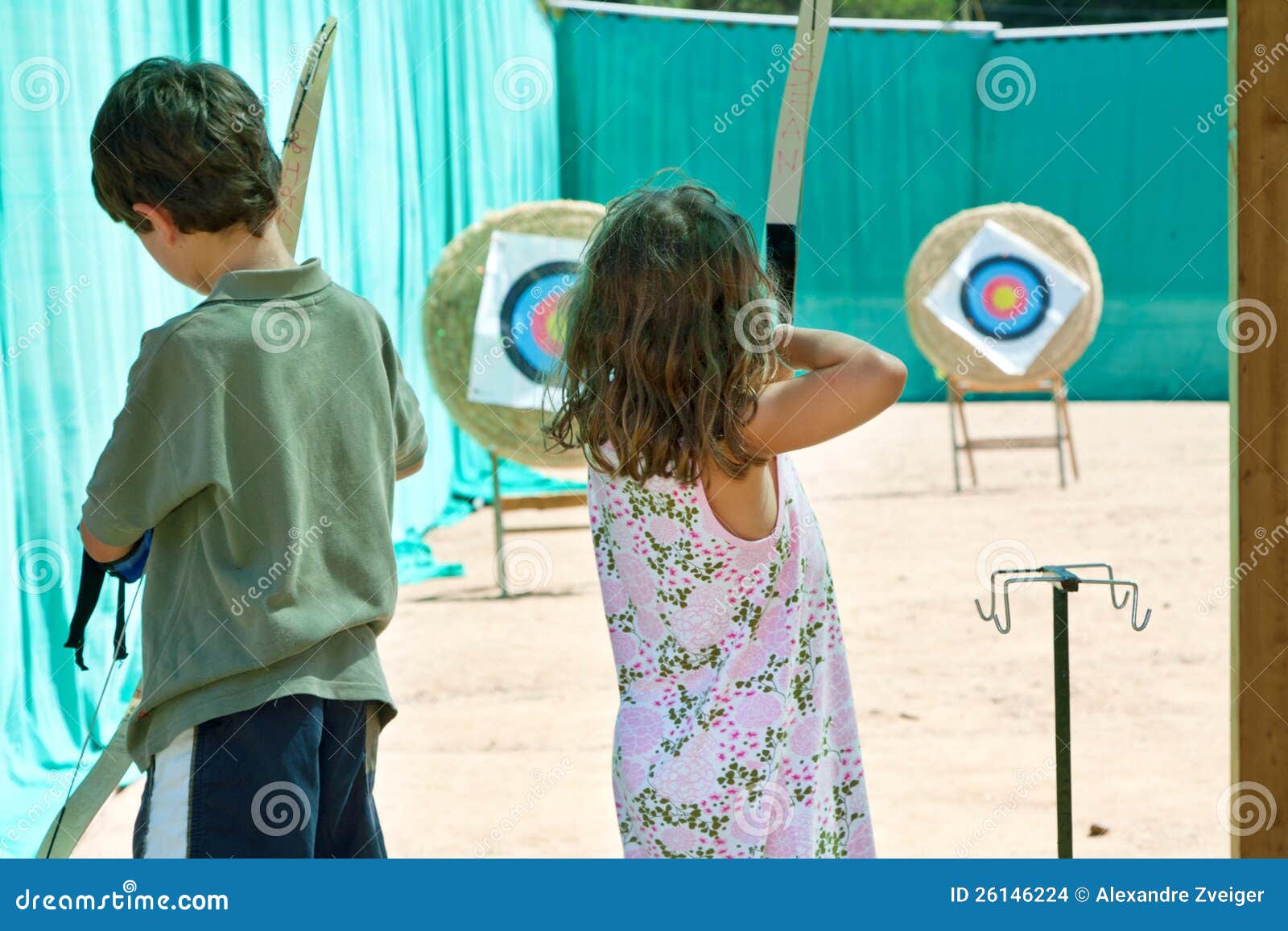 Child play archery stock photo. Image of outside, holiday - 26146224
