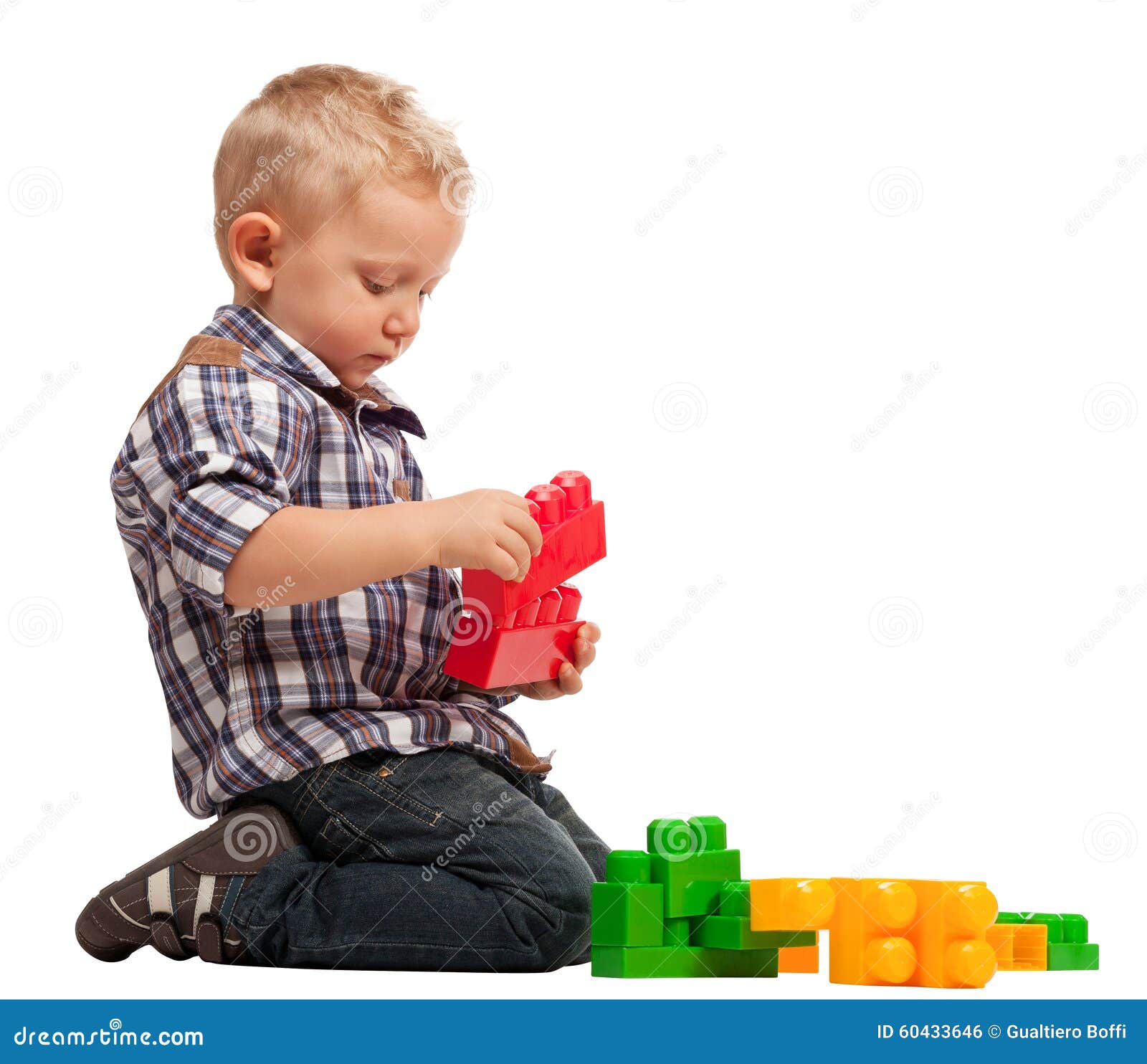 Child Play with Construction Stock Photo - Image of caucasian, creative ...