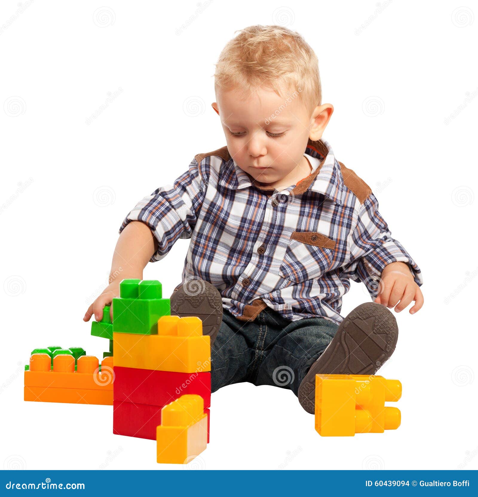 Child Play with Construction Stock Photo - Image of kindergarten ...