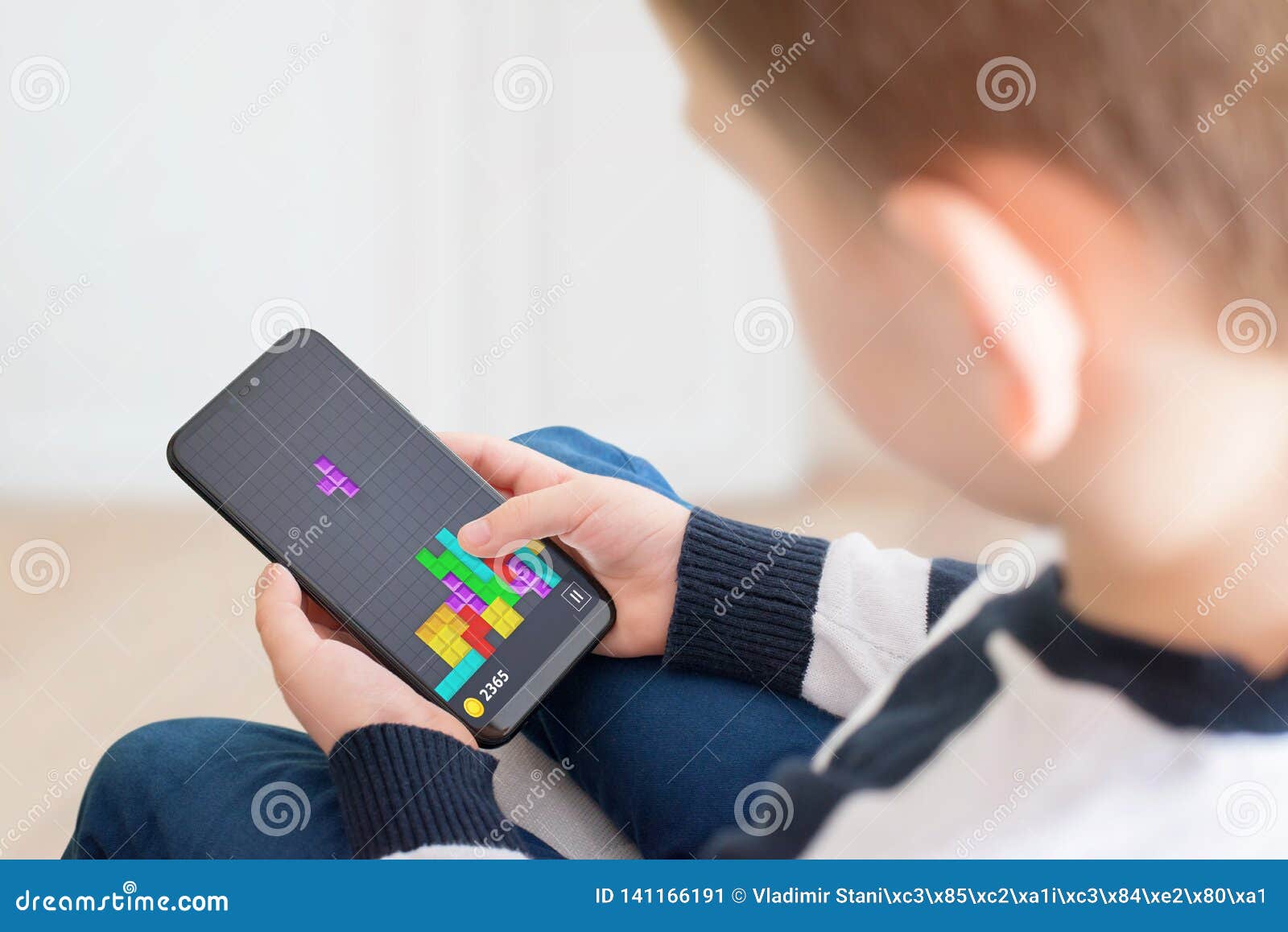 Child Play Game on Smart Phone. Game with Modern Flat Interface Stock ...