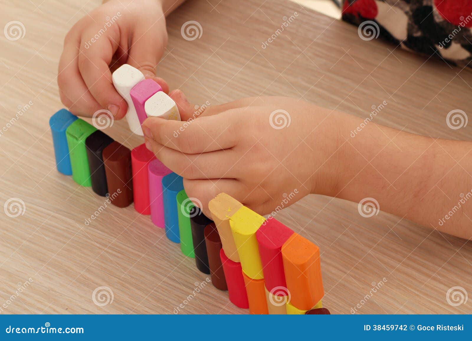 Child Play with Plasticine Blocks Stock Photo - Image of creation ...