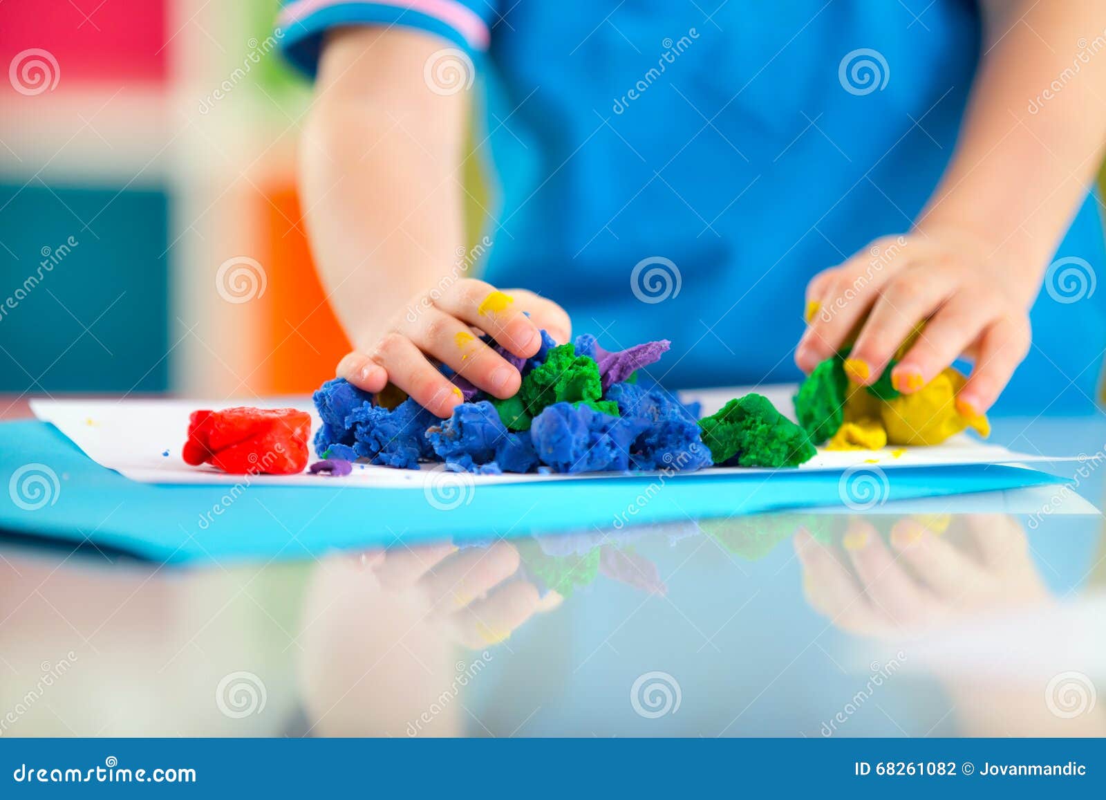 Child play with plasticine stock photo. Image of lesson - 68261082