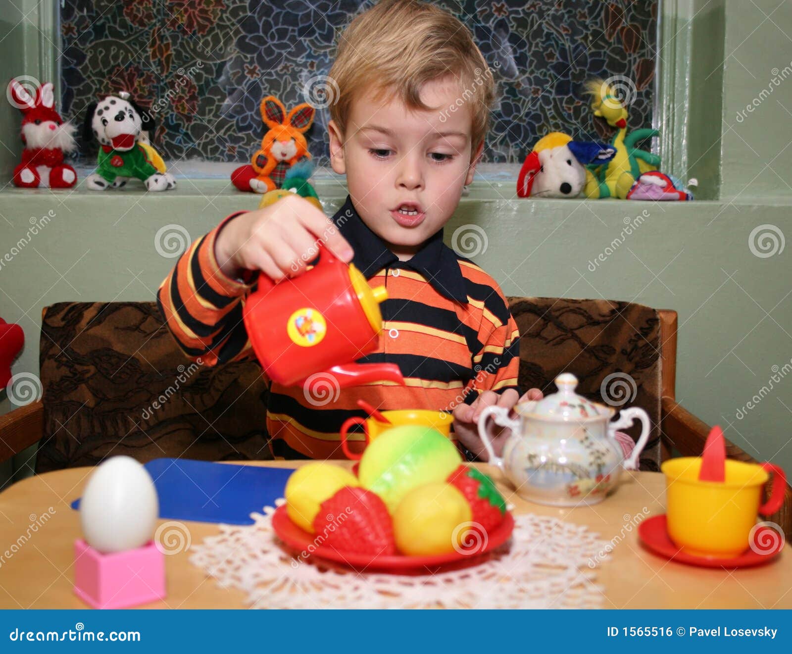 Child play tea stock photo. Image of animal, closeup, preschool - 1565516