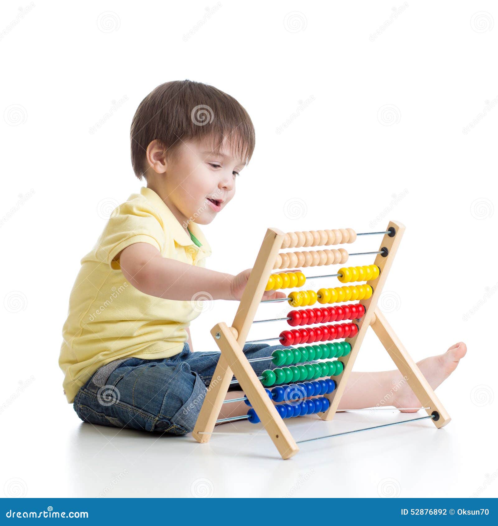 Child Playing with Abacus Toy Stock Photo - Image of calculator, joyful ...