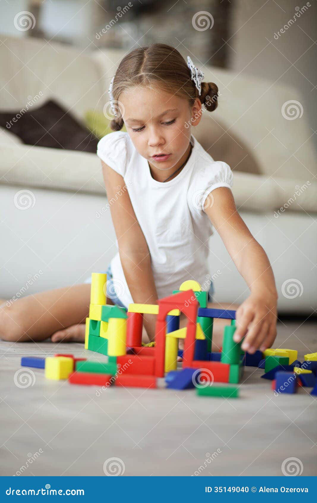 Child playing with blocks stock photo. Image of childcare - 35149040