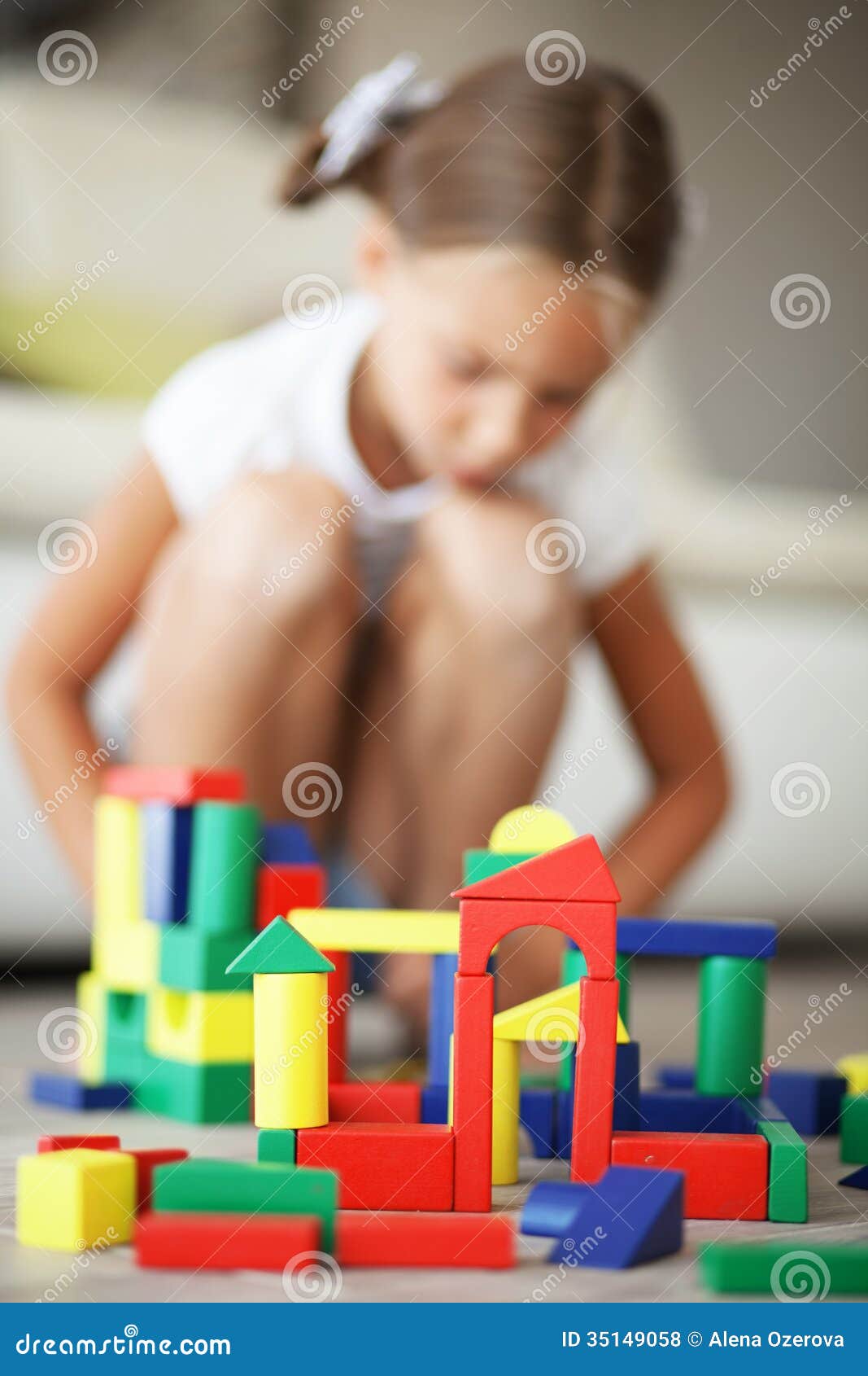 Child playing with blocks stock photo. Image of constructor - 35149058