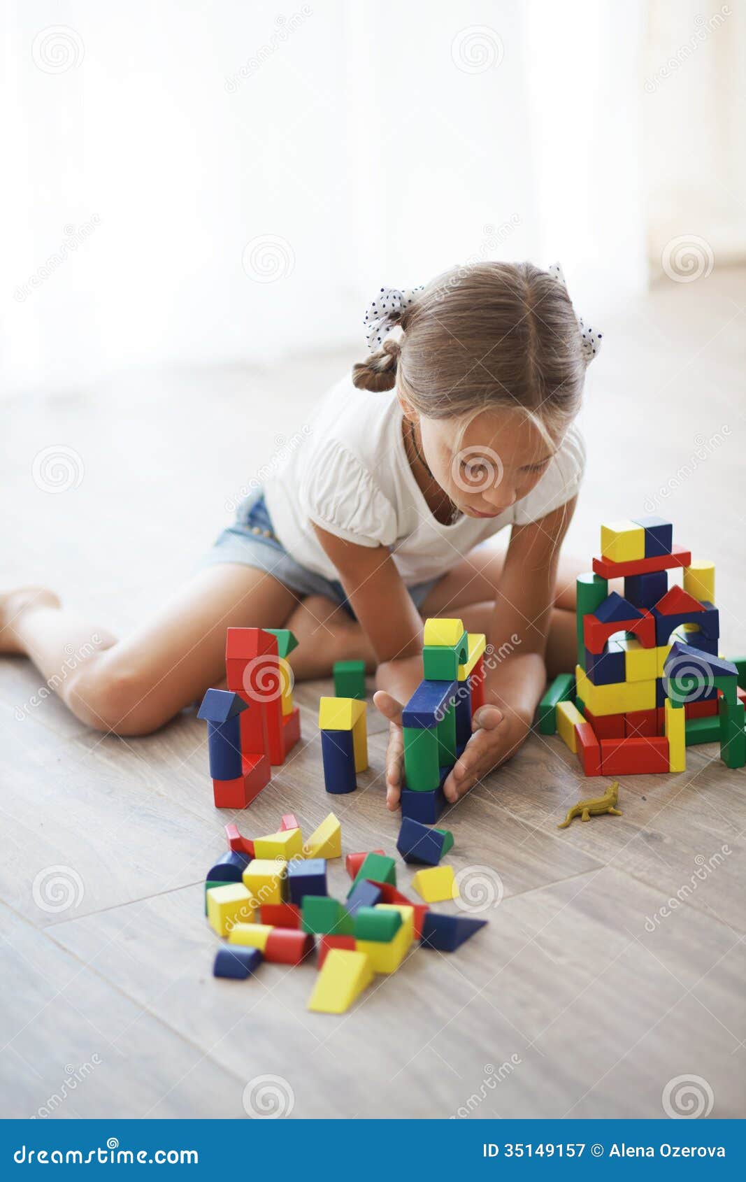 Child playing with blocks stock image. Image of female - 35149157