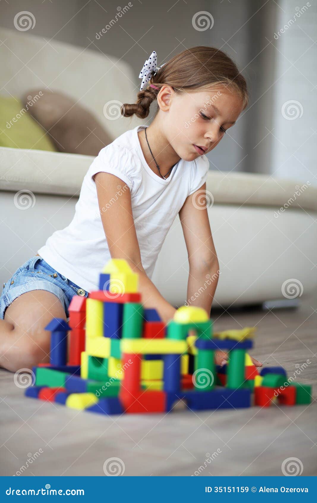 Child playing with blocks stock image. Image of assiduous - 35151159