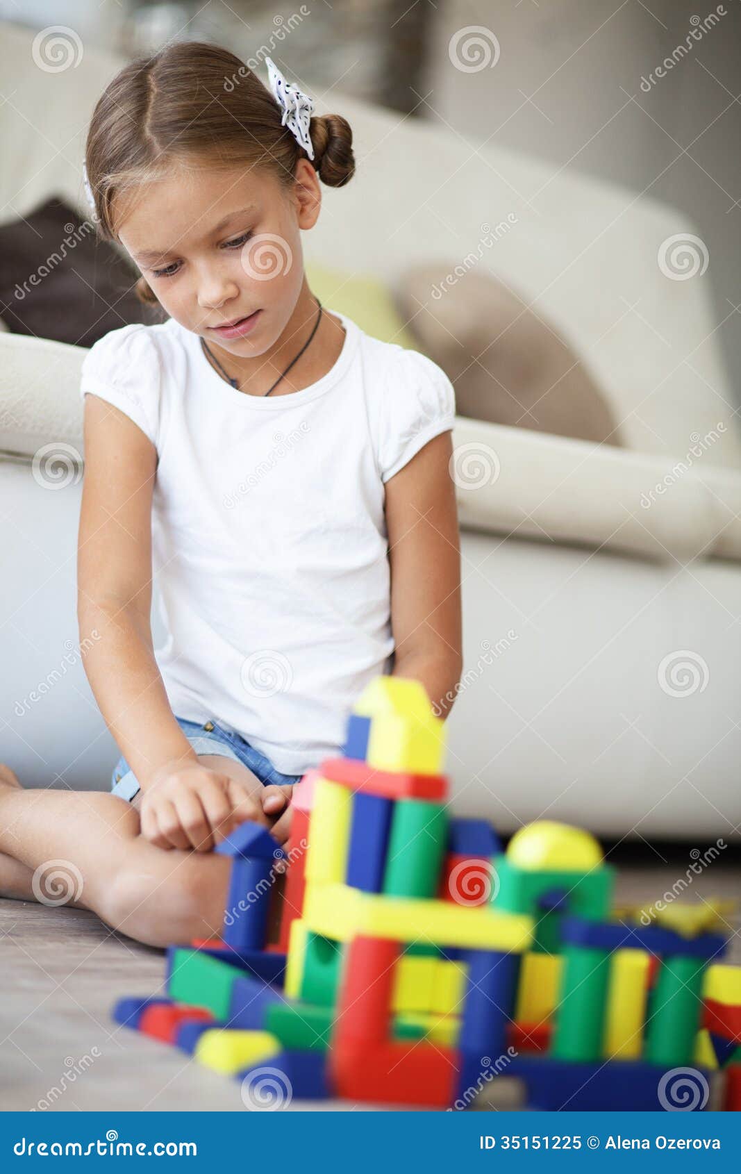 Child playing with blocks stock image. Image of interior - 35151225