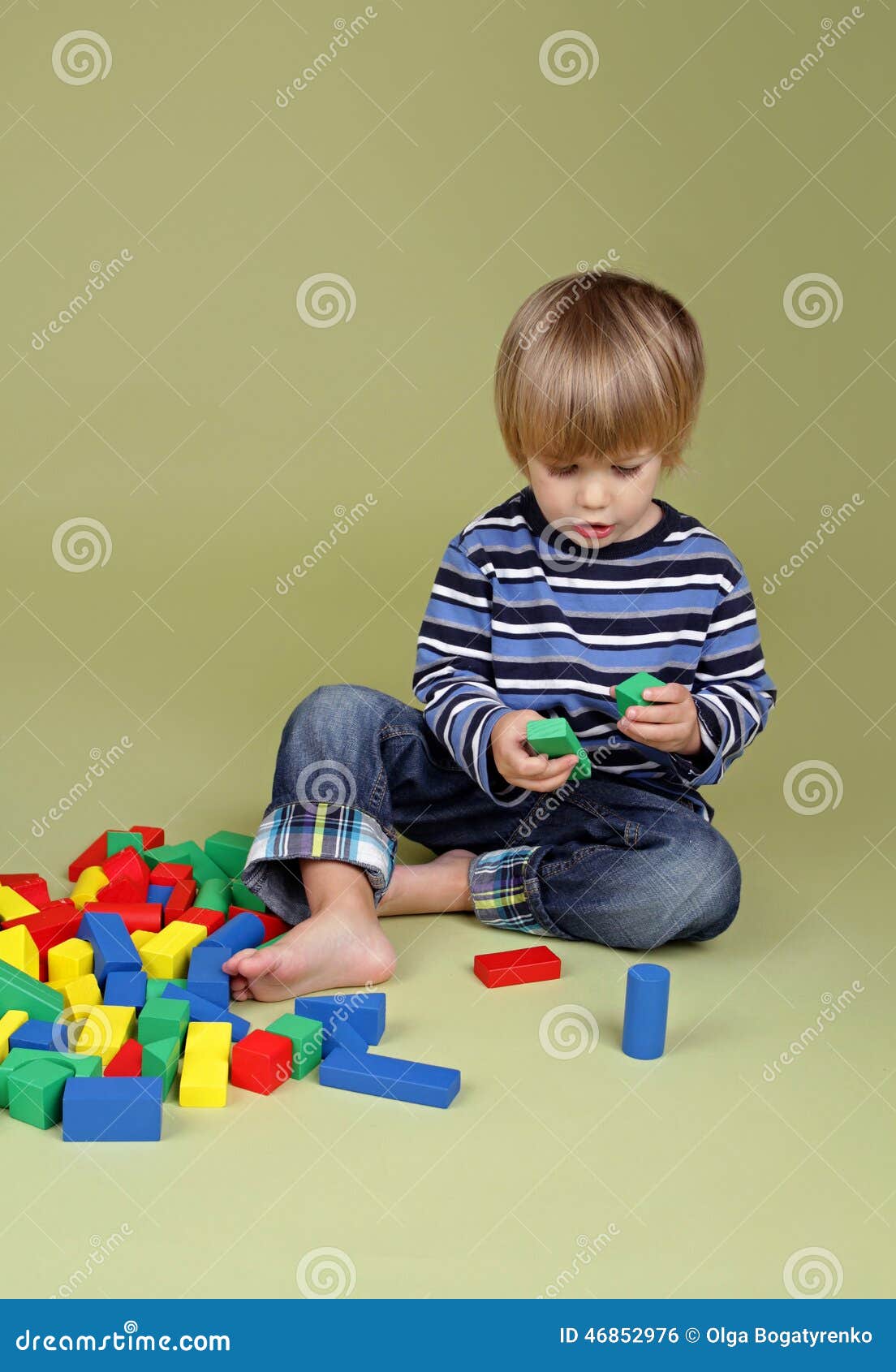 Child Playing with Blocks stock photo. Image of game - 46852976